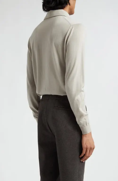 Thom Sweeney Merino Wool Polo Sweater