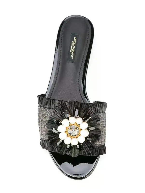 Dolce & Gabbana Embellished Flower Sandals