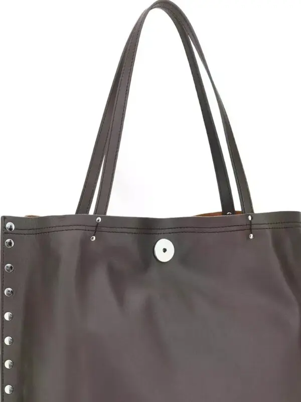 ZANELLATO Medium A'spasso Studded Leather Tote Bag - Grey