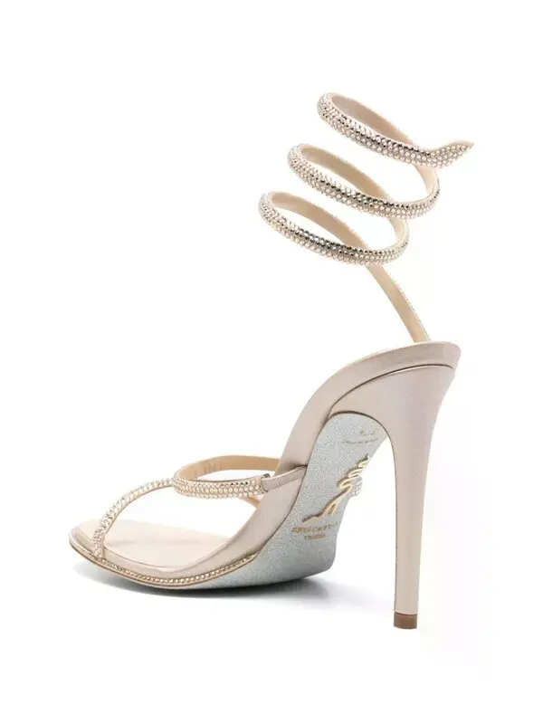Rene Caovilla Cleo Crystal-embellished Sandals - Gold