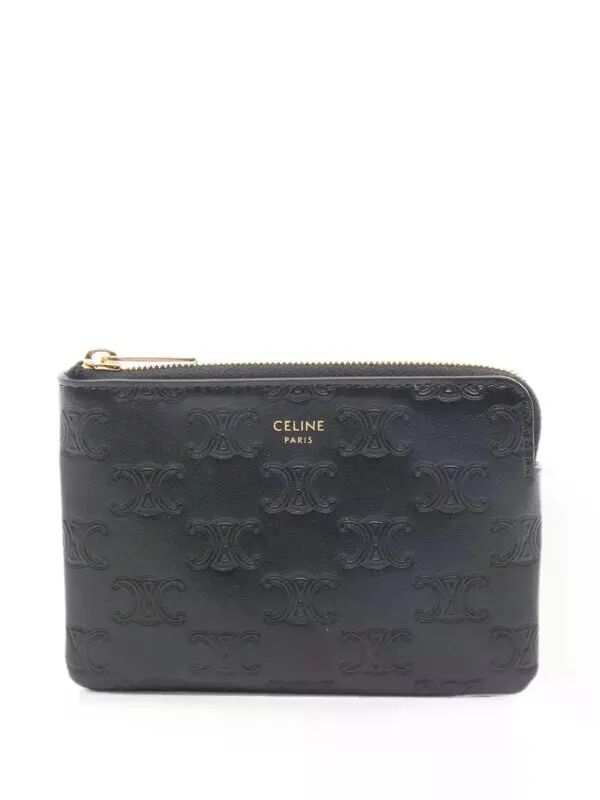 Celine 2010s Triomphe Coin Purse - Black