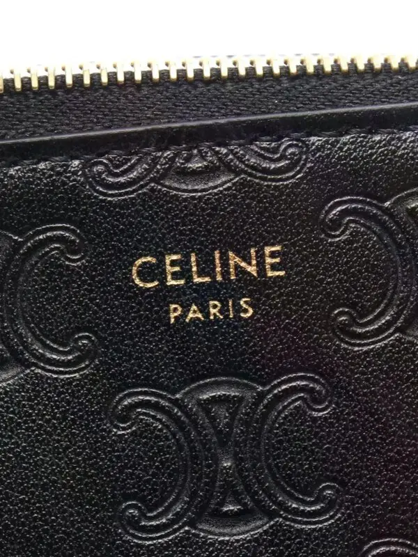 Celine 2010s Triomphe Coin Purse - Black