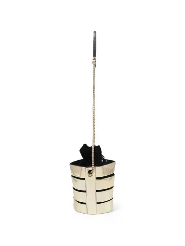 FERRAGAMO Tone Metallic Openwork Bucket Bag