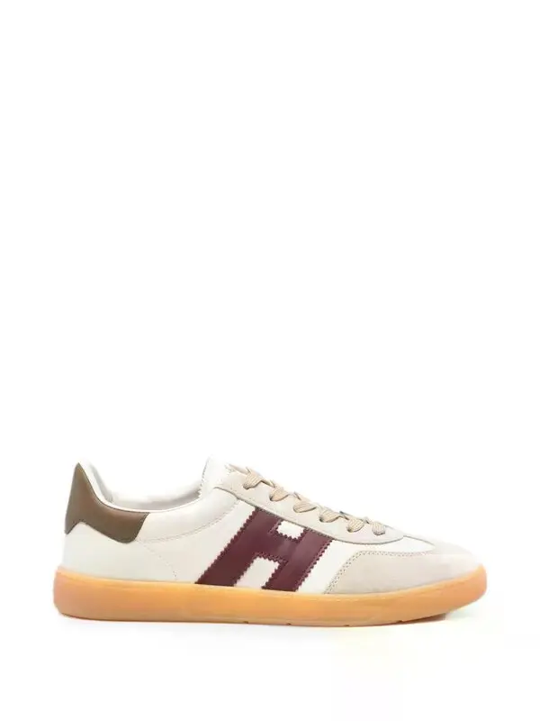 Hogan Logo Patch Lace-up Sneakers - Neutrals