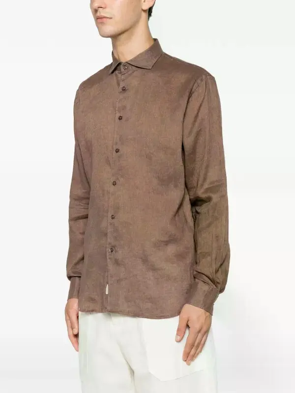 IMPURE Spread-collar Button-up Shirt - Brown