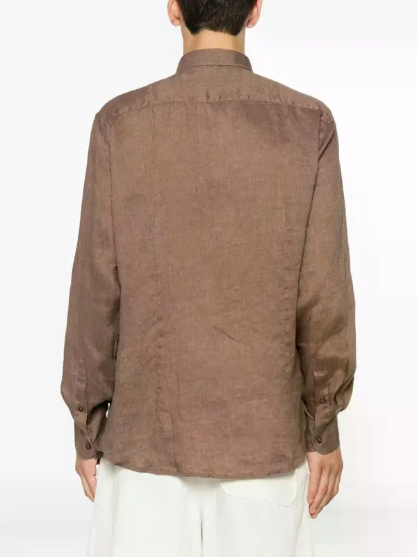IMPURE Spread-collar Button-up Shirt - Brown