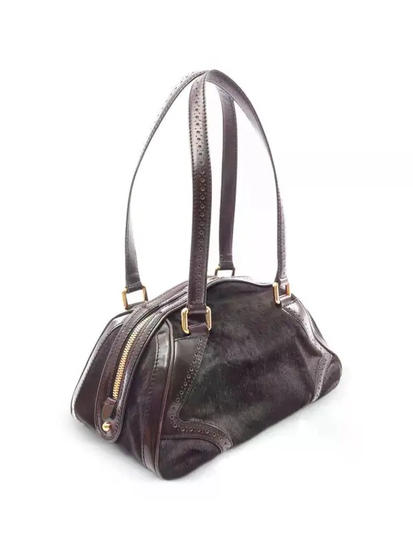 Celine 2000s Perforated Trim Shoulder Bag