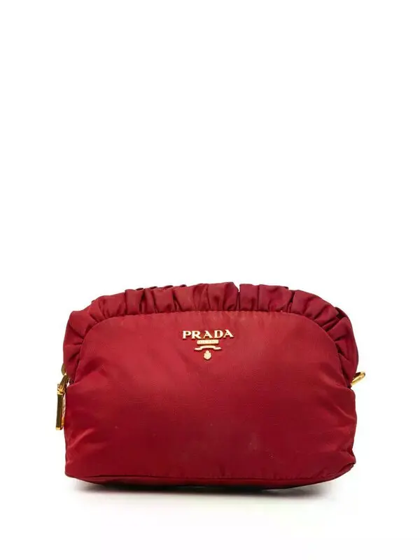 Prada Tessuto Cosmetic Pouch - Red