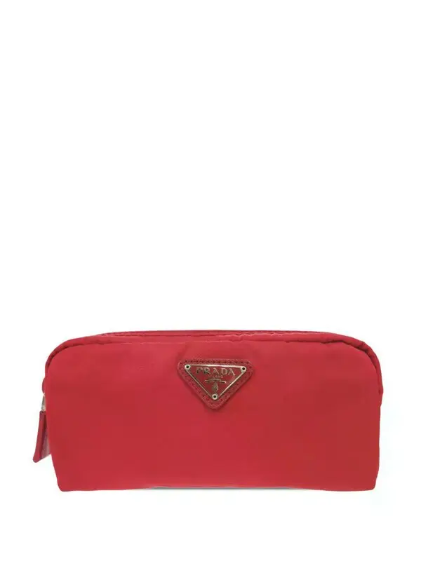 Prada 2000-2013 Tessuto Cosmetic Pouch - Red