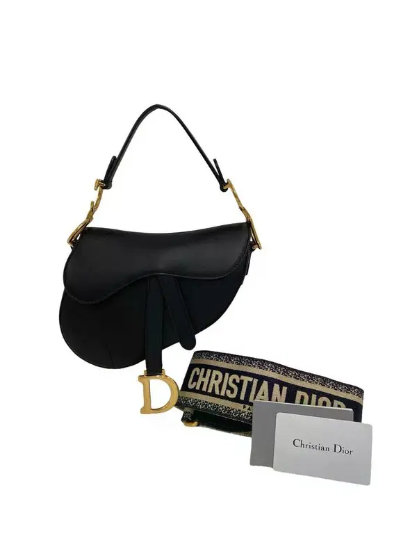 Dior Mini Smooth Calfskin Saddle Bag - Black