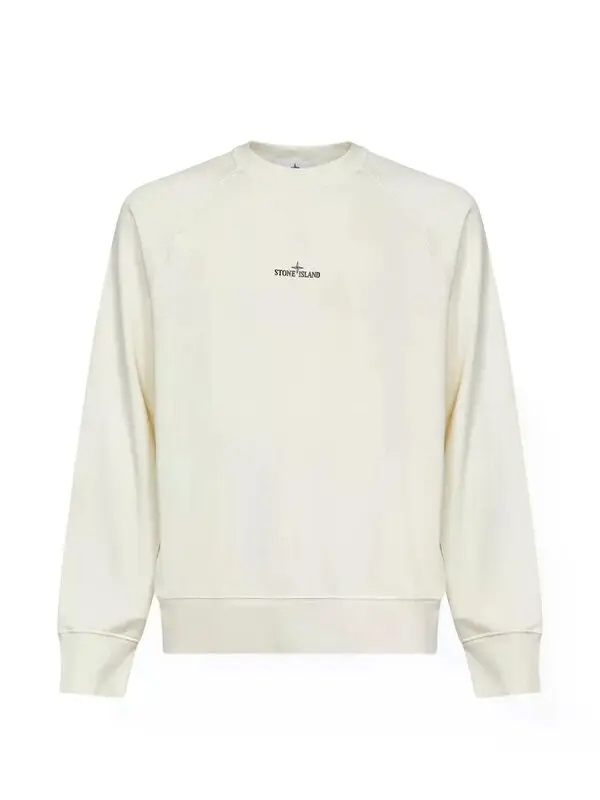 Stone Island Logo Print Compass Fleece Oversized Sweater
