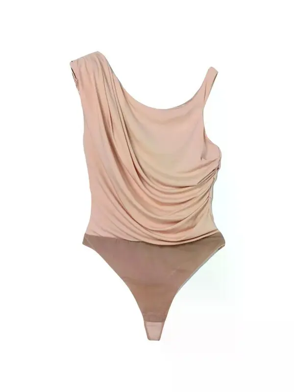 Elisabetta Franchi Asymmetric Bodysuit With Draped Detailing
