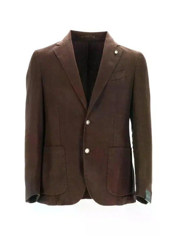 BRANDO Herringbone-weave Single-breasted Blazer