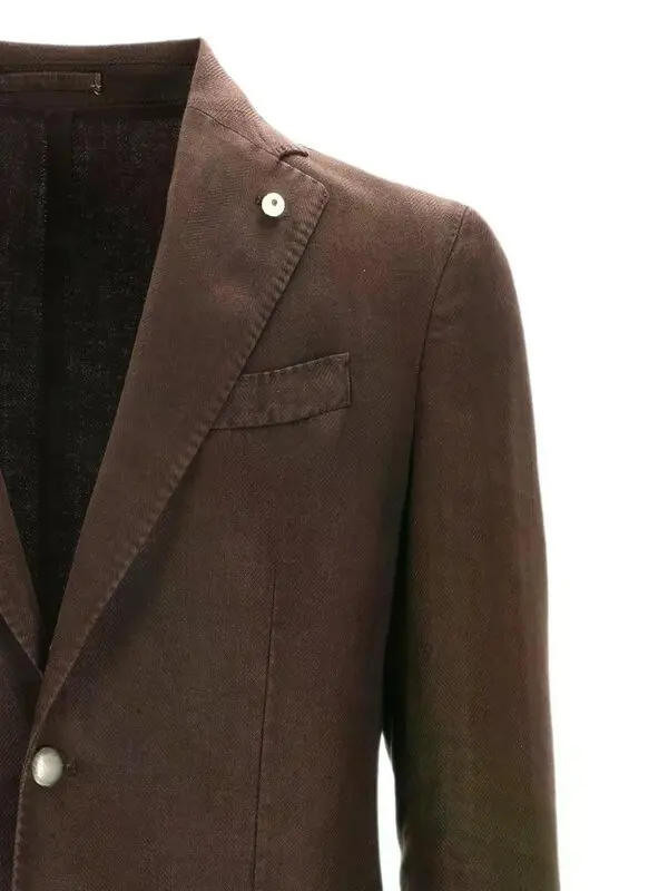 BRANDO Herringbone-weave Single-breasted Blazer