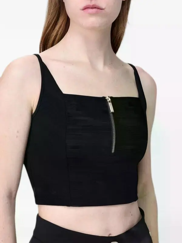 Emporio Armani Cropped Zip-front Top