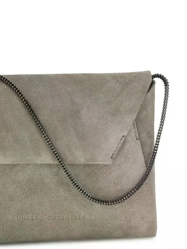 Brunello Cucinelli Suede Shoulder Bag - Grey