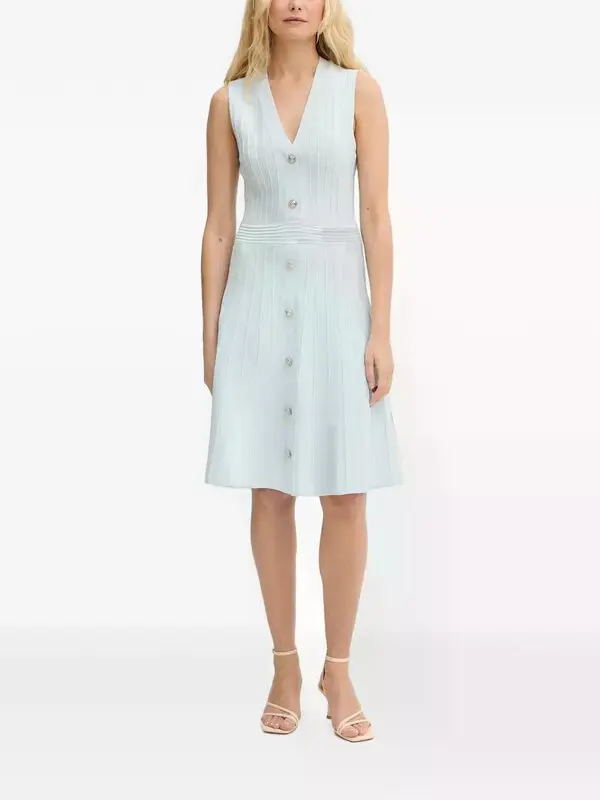 Guess Ribbed-knit Button-down Mini Dress