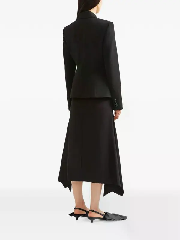 Erdem Side-draped Wool Midi Skirt