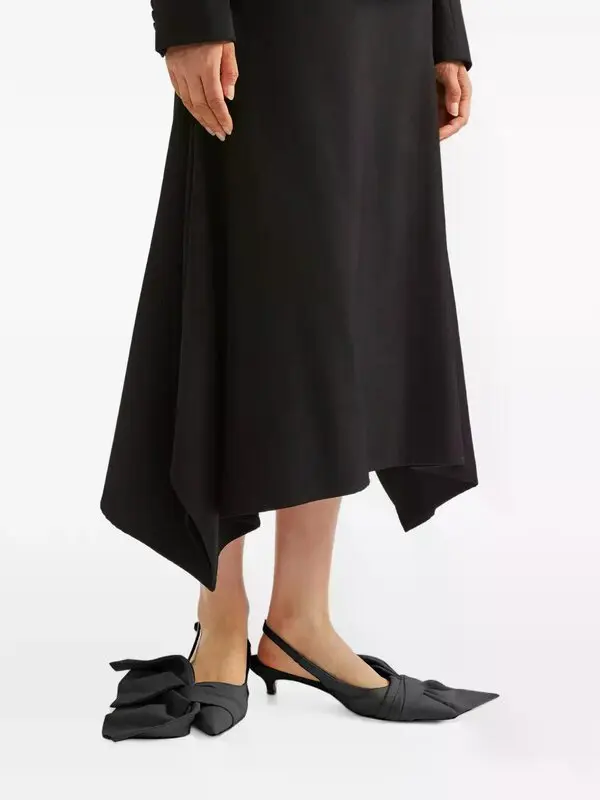 Erdem Side-draped Wool Midi Skirt