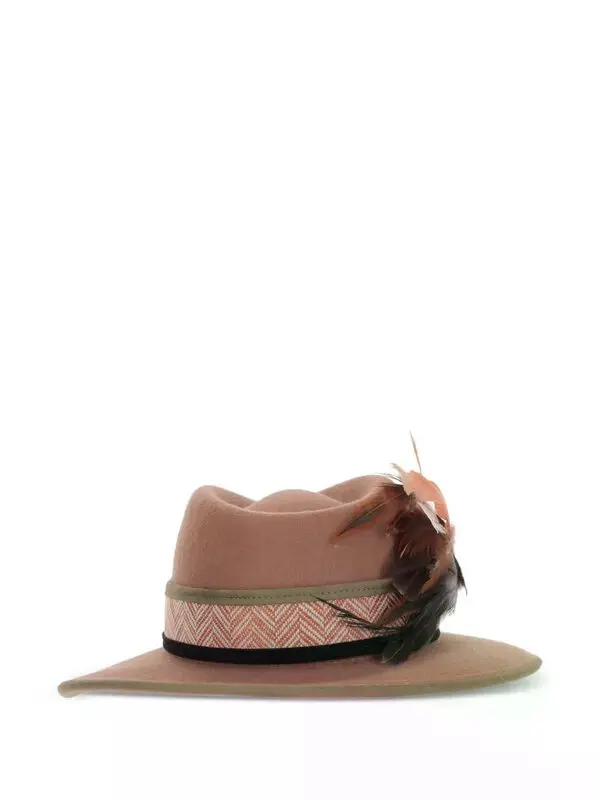 ALEXIA ALVAREZ DE TOLEDO Feather-brooch Wool Felt Hat - Neutrals