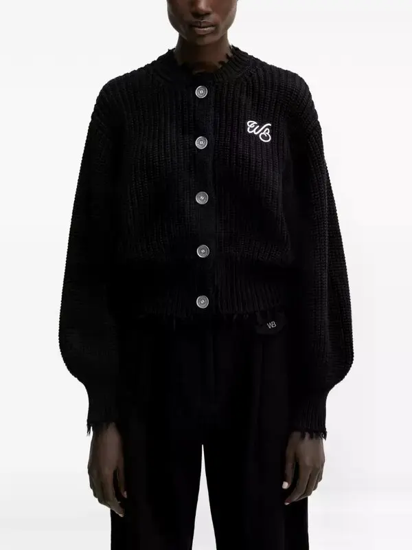 WRSTBHVR Blair Distressed Logo Patch Cardigan
