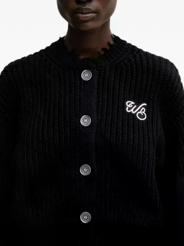 WRSTBHVR Blair Distressed Logo Patch Cardigan