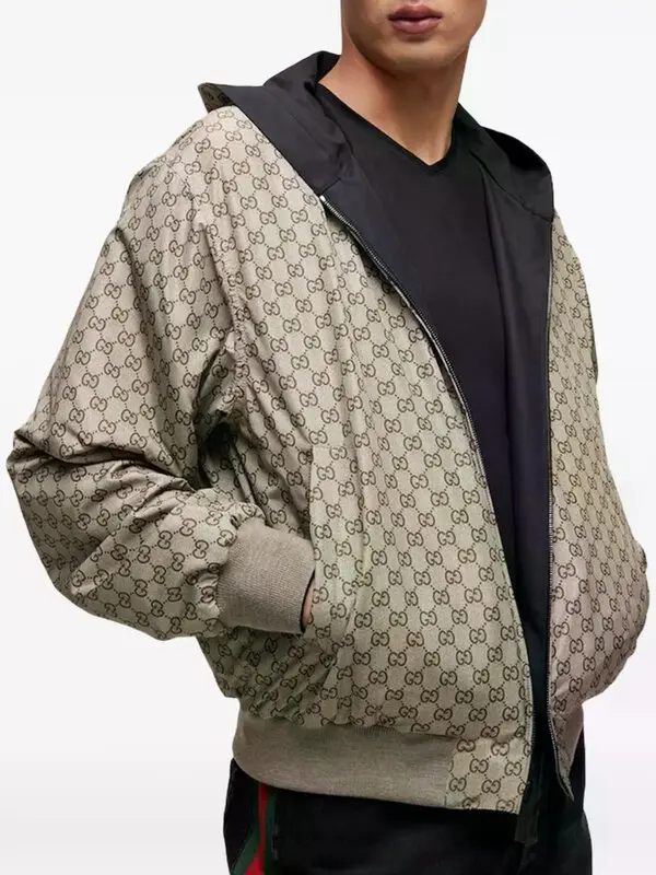 Gucci Gg Supreme Reversible Zip-up Hoodie