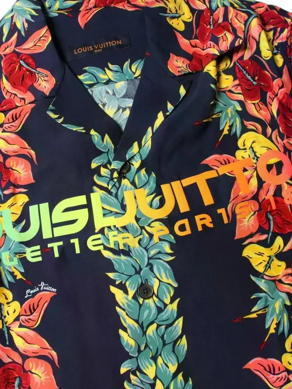 LOUIS VUITTON 2020s Floral-print Shirt - Blue