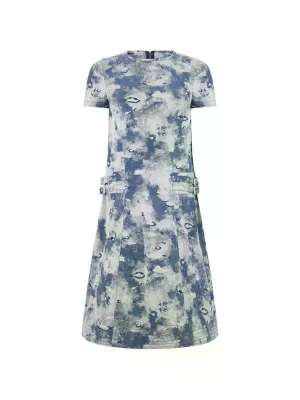 Moschino Cloud Print Midi Dress With Buckle Detail