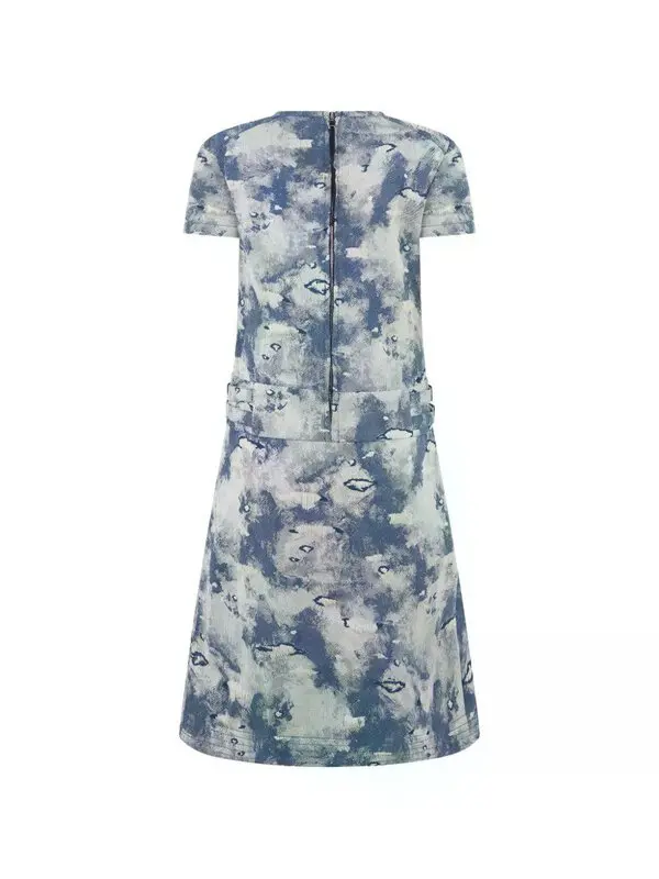 Moschino Cloud Print Midi Dress With Buckle Detail