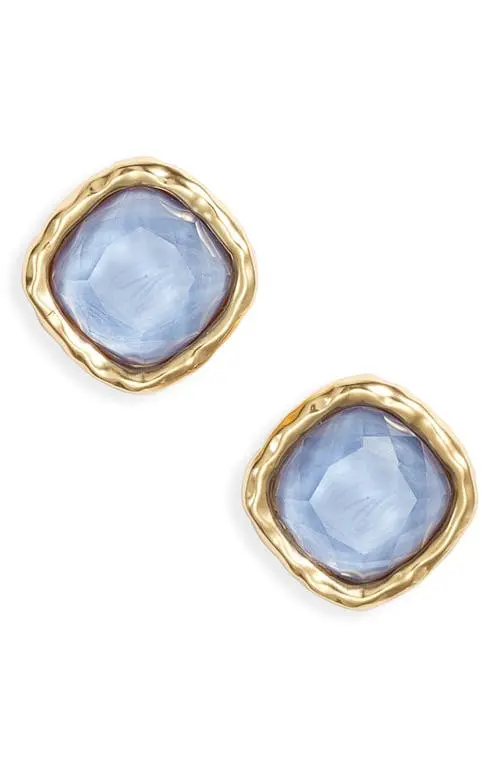 KARINE SULTAN Bezel Glass Stud Earrings - Gold