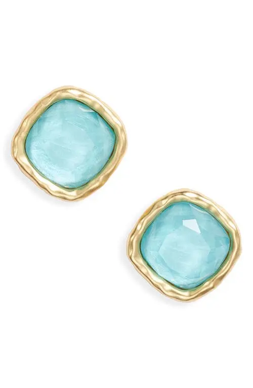 KARINE SULTAN Bezel Glass Stud Earrings - Gold