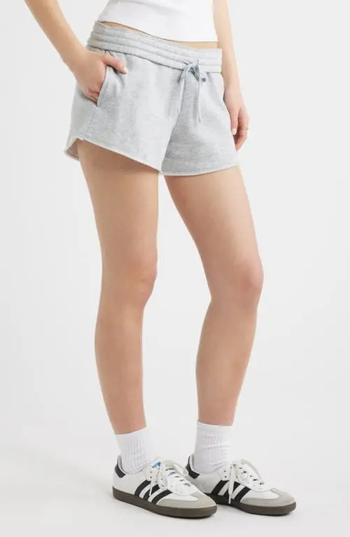 Bp. Foldover Fleece Mini Sweat Shorts - Grey Soft Heather