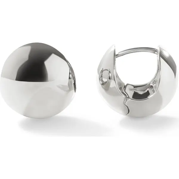 ANA LUISA Mini Abby Sphere Huggie Hoop Earrings - Silver