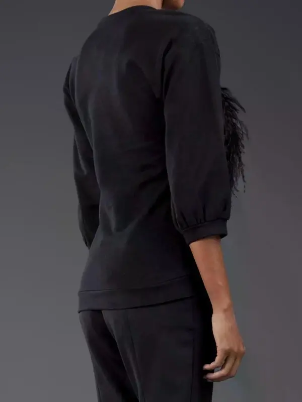 LANVIN Embroidered Feather Top