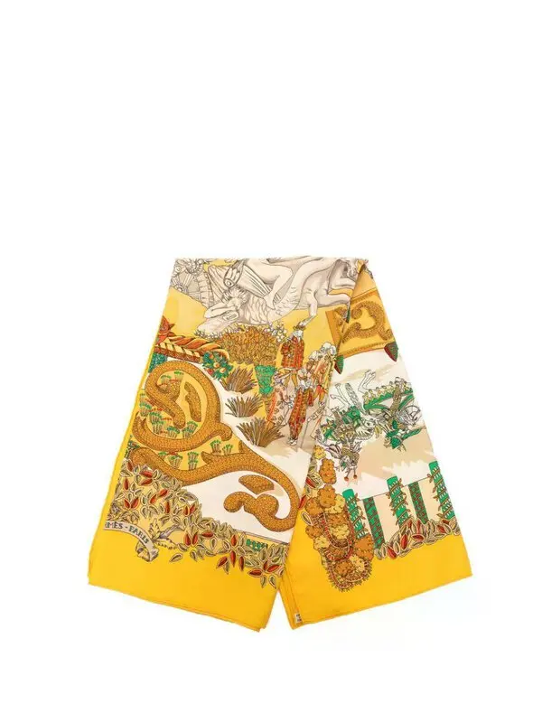 Hermès 20th Century Le Paradis Du Roy Silk Scarf 90 Scarves - Yellow