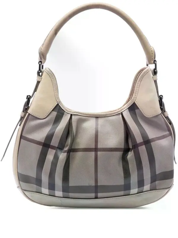 Burberry Coated Canvas Brooklyn Hobo Bag - Grey