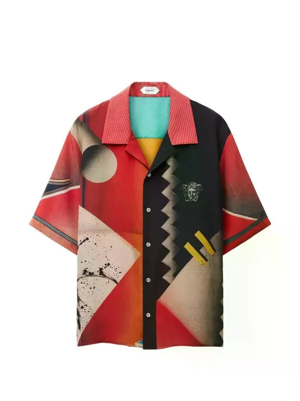Versace Medusa-head Graphic-print Shirt - Red