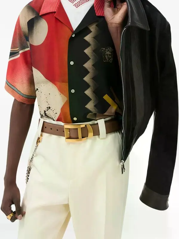 Versace Medusa-head Graphic-print Shirt - Red