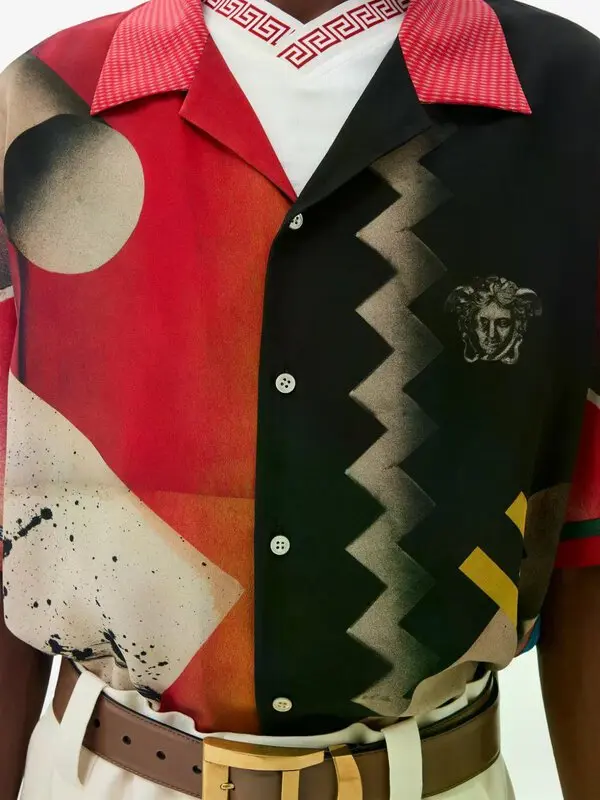 Versace Medusa-head Graphic-print Shirt - Red