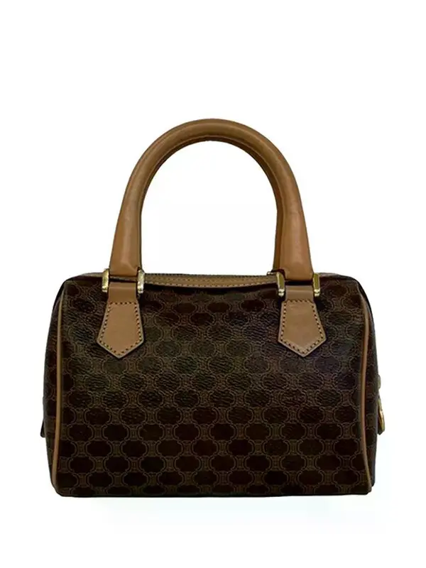Celine Macadam Coated Canvas Satchel - Brown