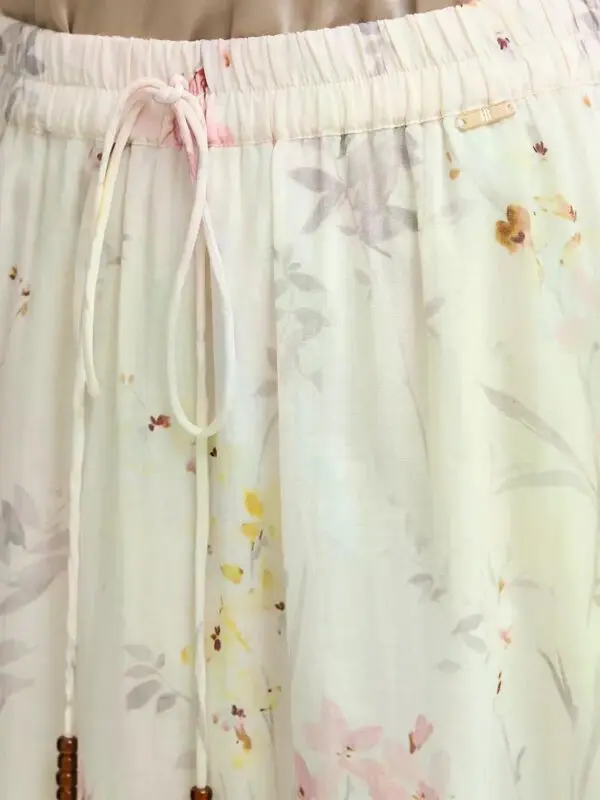 FRACOMINA Floral Print Crochet Maxi Skirt