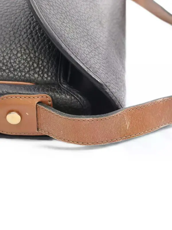 Dior 2000s Logo Plaque Shoulder Bag - Black