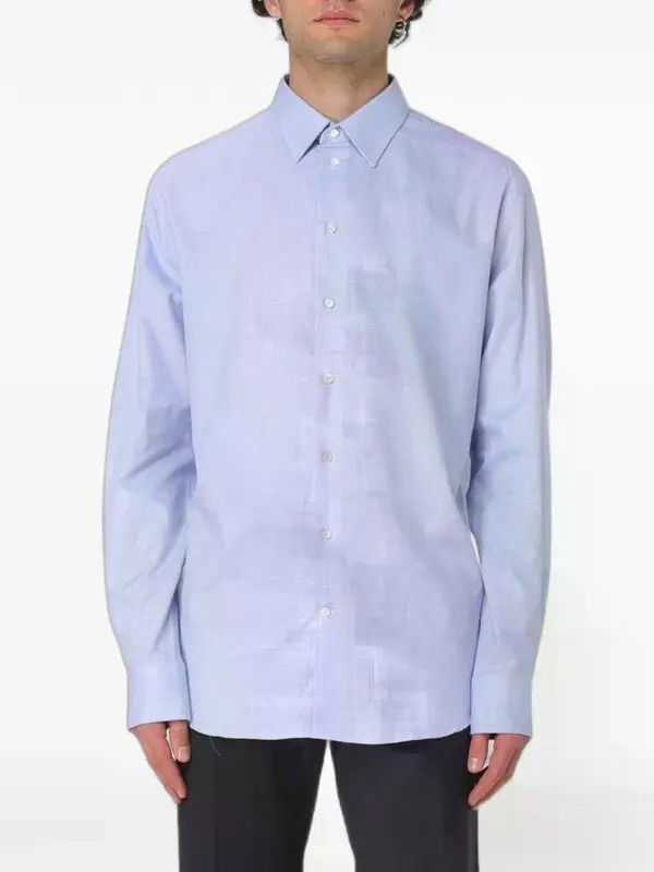 Emporio Armani Micro-checked Cotton Shirt