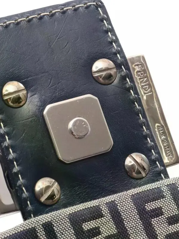 Fendi Zucchino Mamma Baguette Shoulder Bag - Grey