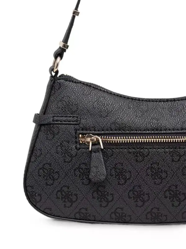 Guess Leona Monogram Shoulder Bag - Black