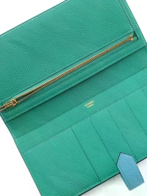 Hermès 2022 Béarn Soufflé Long Wallet - Blue