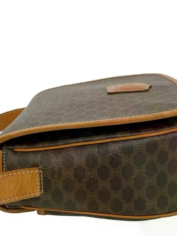 Celine Macadam Coated Canvas Crossbody Bag - Brown