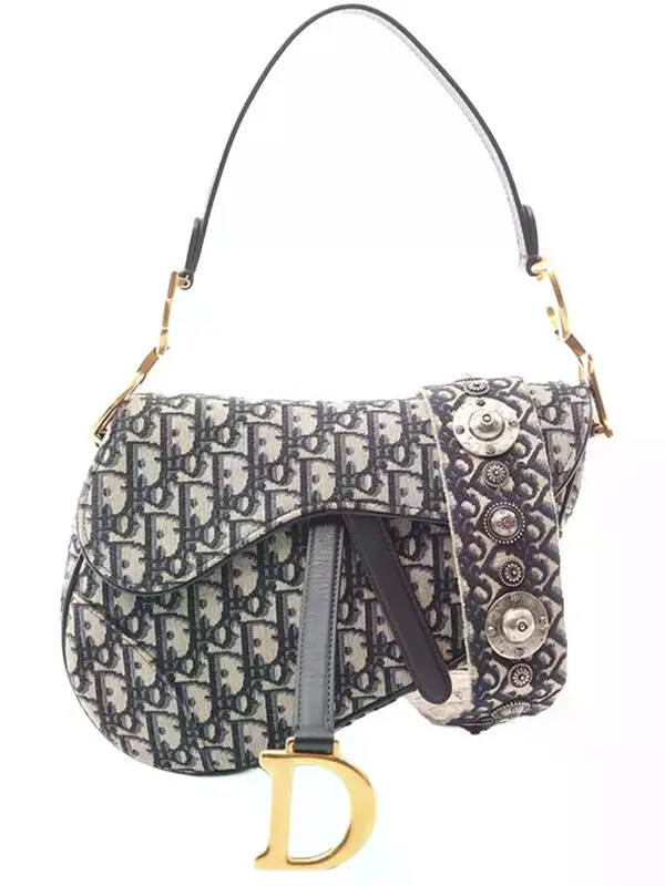 Dior Oblique Canvas Saddle Bag - Blue