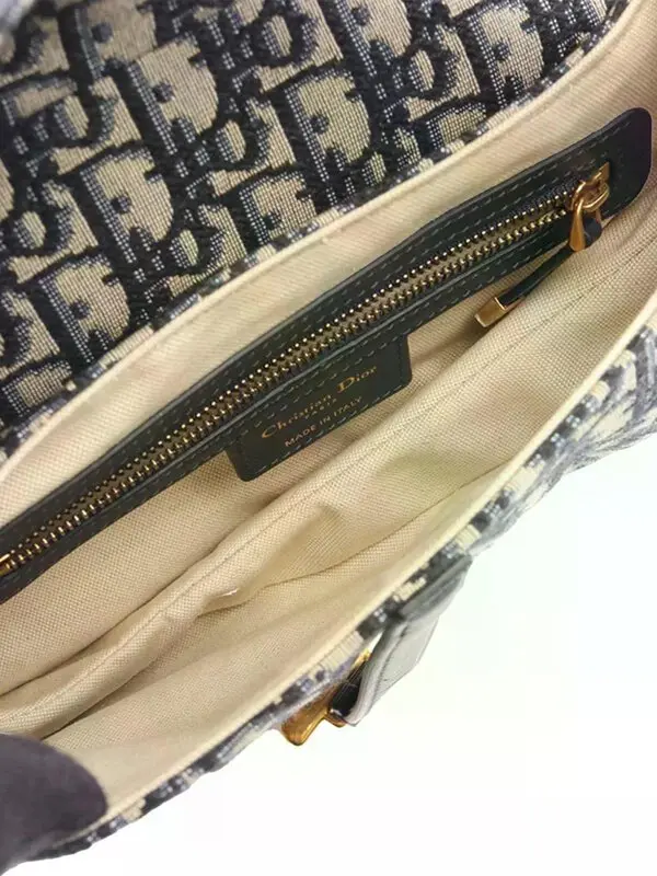 Dior Oblique Canvas Saddle Bag - Blue